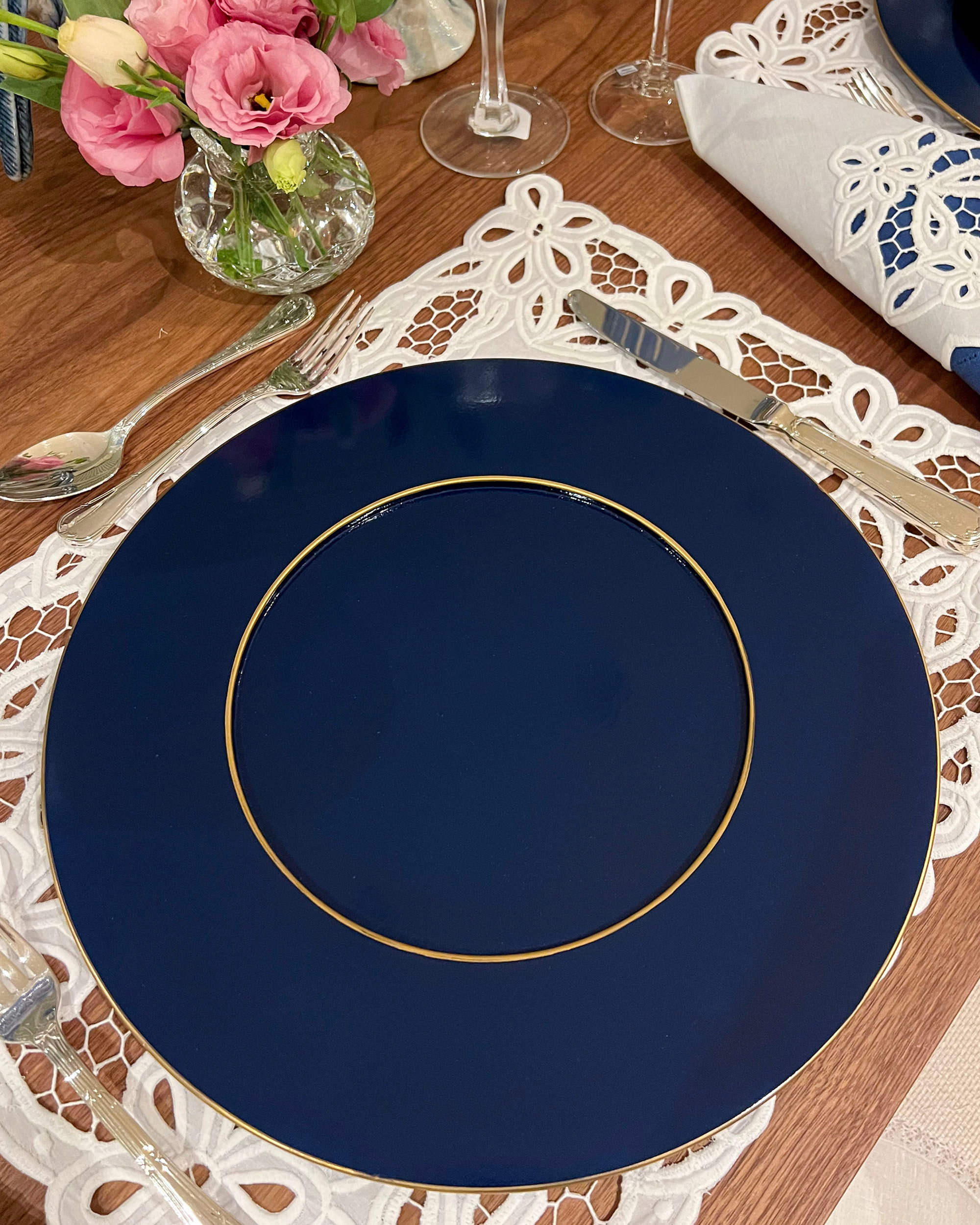 Sousplat Laca Azul Marinho 35Cm