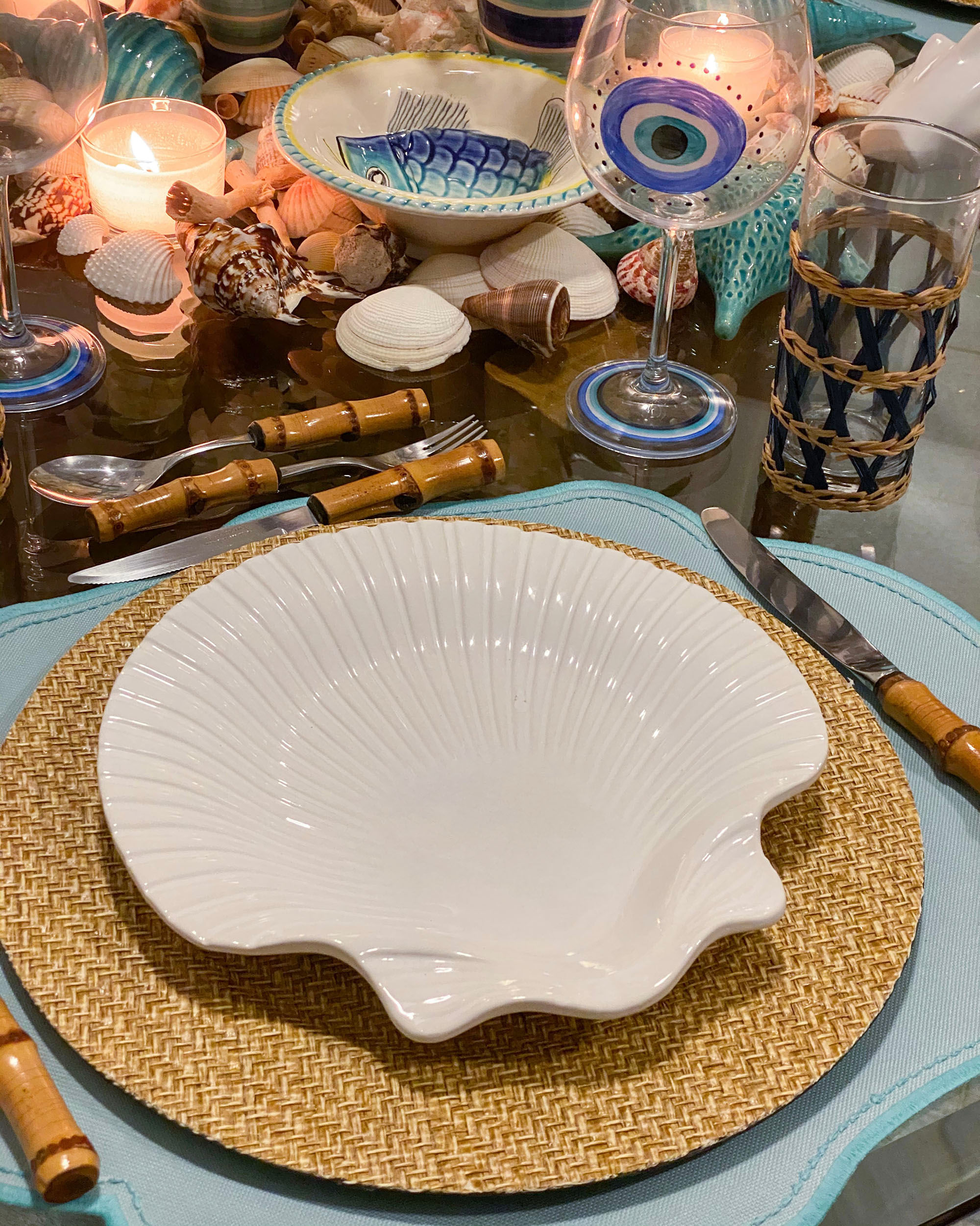 Prato Raso Formato Concha Branco