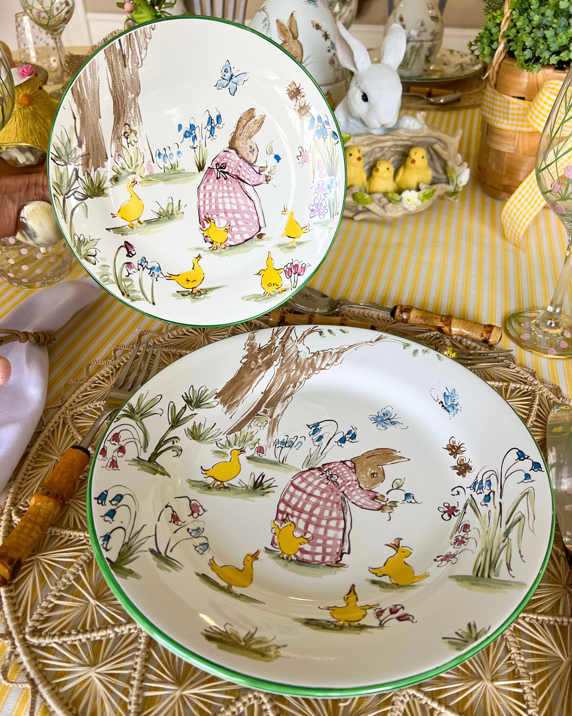 Prato sobremesa Peter Rabbit patinho Páscoa 2024 - rosa