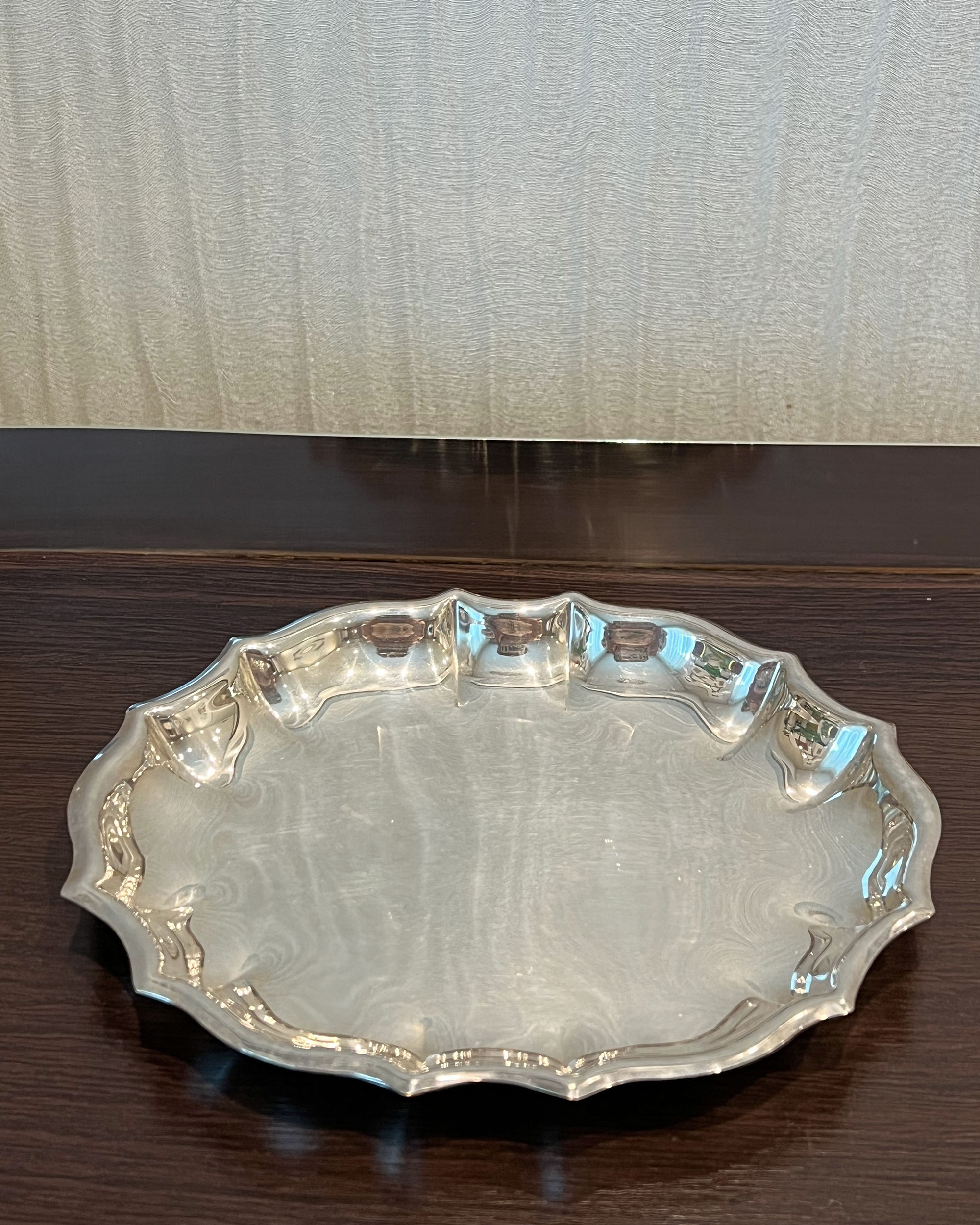 Salva de prata plissada - 18x13cm