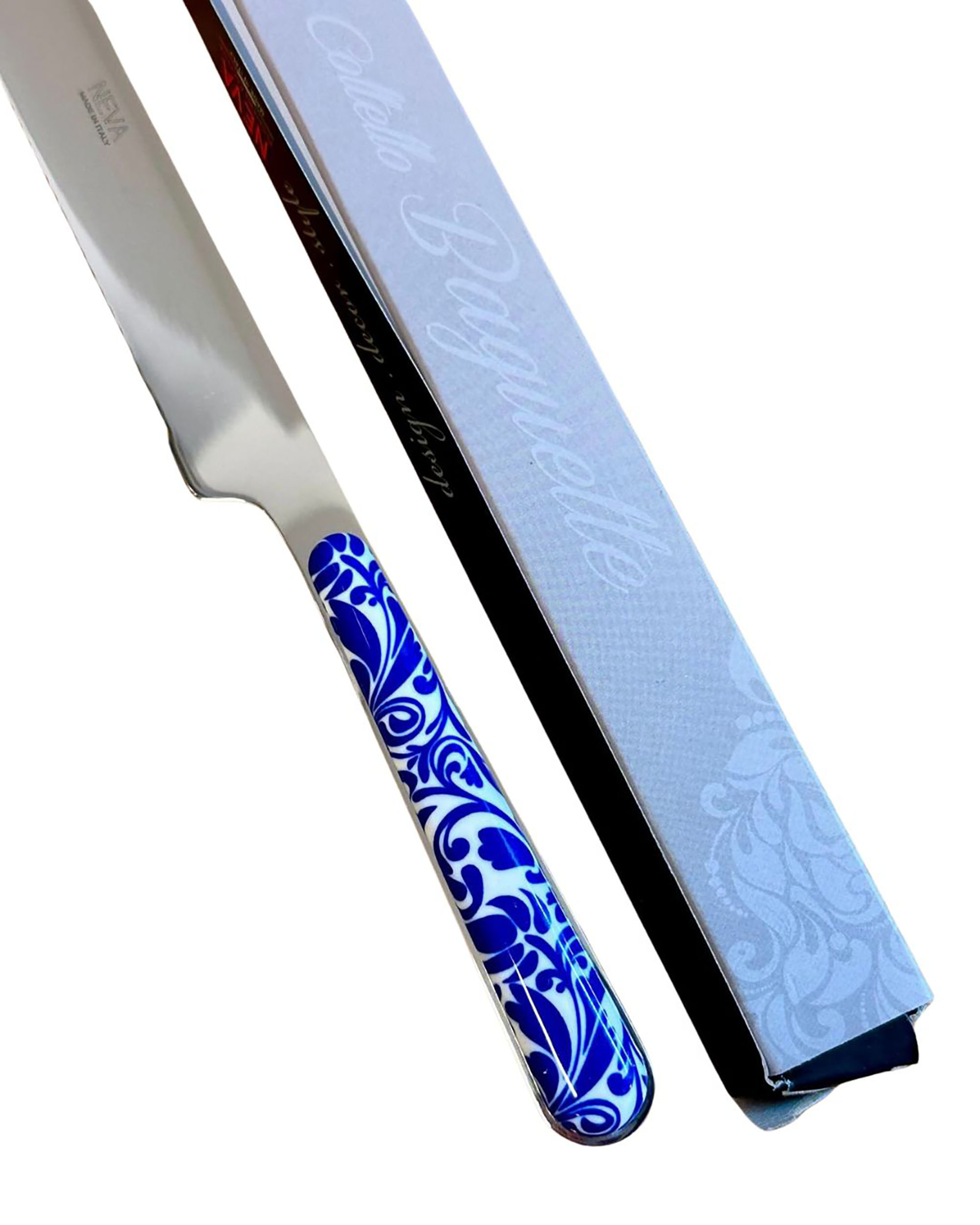 Faca pão / bolo Neva azulejo - azul e branco